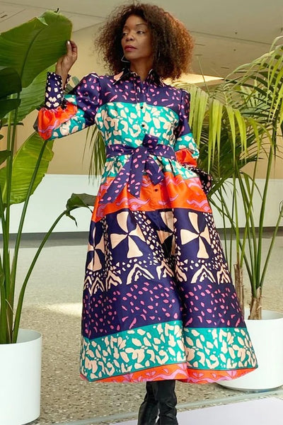 Puff Sleeve Print Dress – Diva's Den Fashion, LLC