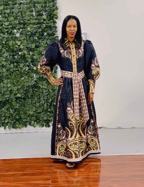 Puff Sleeve Print Dress – Diva's Den Fashion, LLC