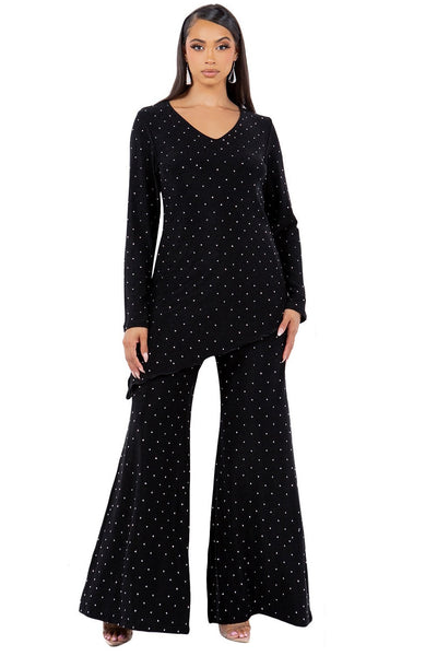 Rhinestone Embellished Tunic Set – Diva's Den Fashion, LLC