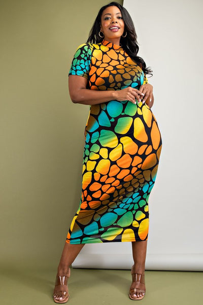 Mock Neck Midi Dress – Diva's Den Fashion, LLC