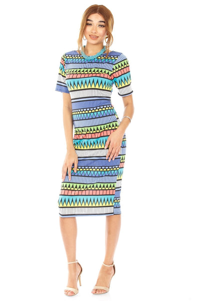 Print Multi Midi Dress – Diva's Den Fashion, LLC
