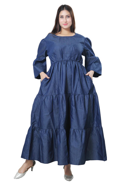 Denim Tiered Maxi Dress – Diva's Den Fashion, LLC